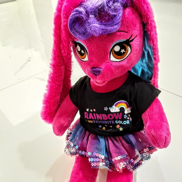 Build-A-Bear | Toys | Rainbow Buildabear Pink Honey Girls Risa Bunny ...